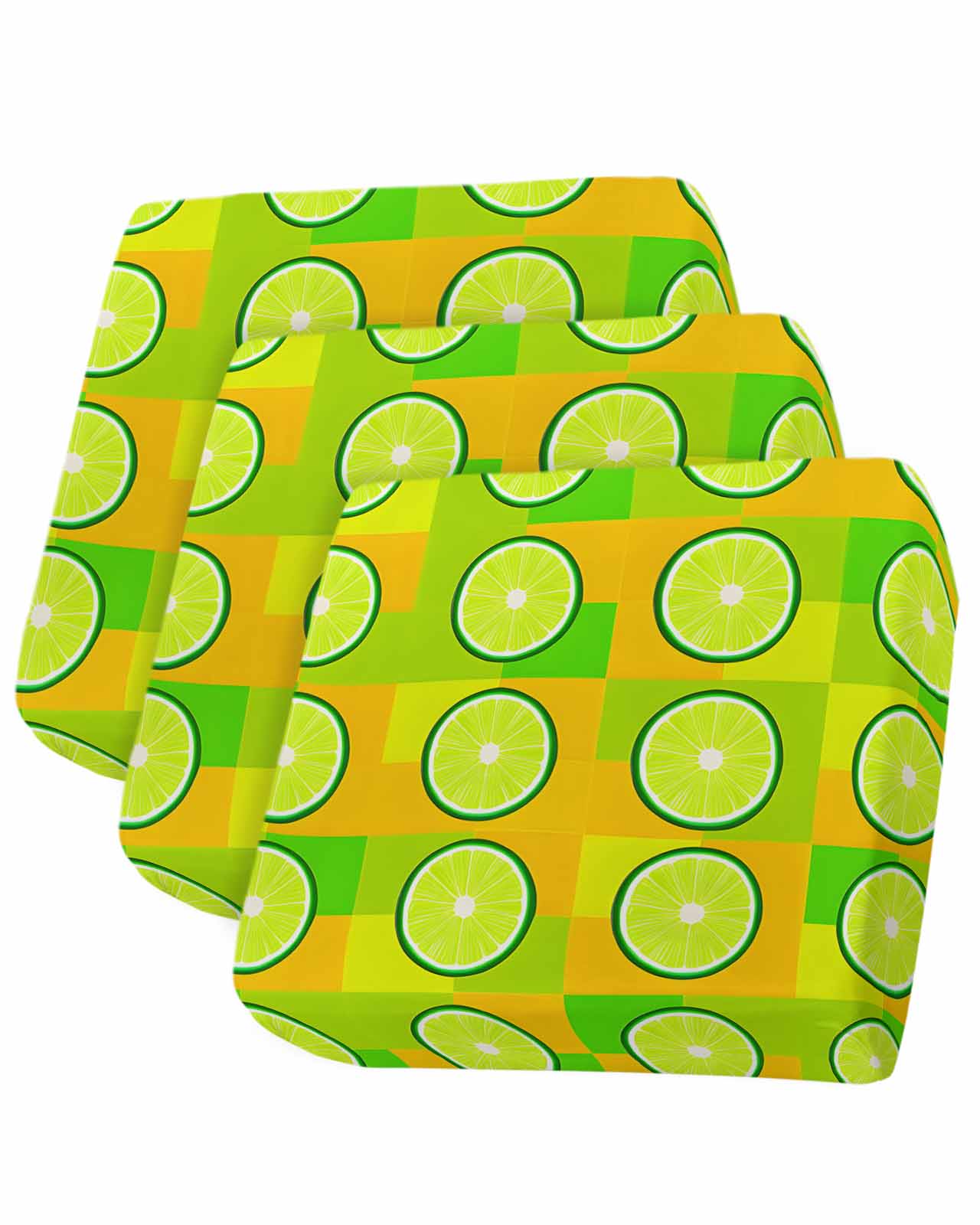 Green Lemon Plaid Sofa Couch Cushion Covers Washable, Removable ...