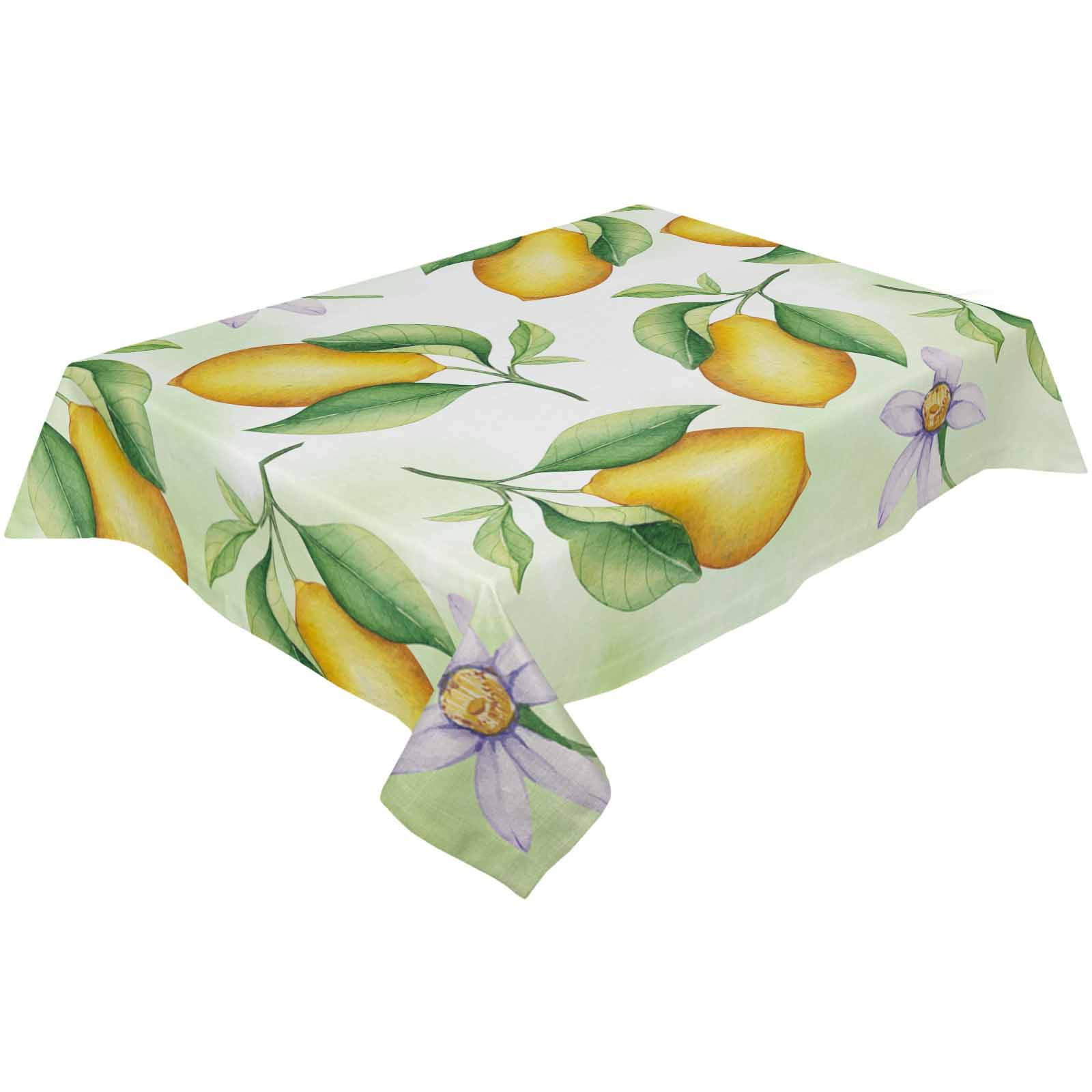 Green Lemon Rectangle Tablecloths 60x84,Yellow Summer Ombre Plant ...