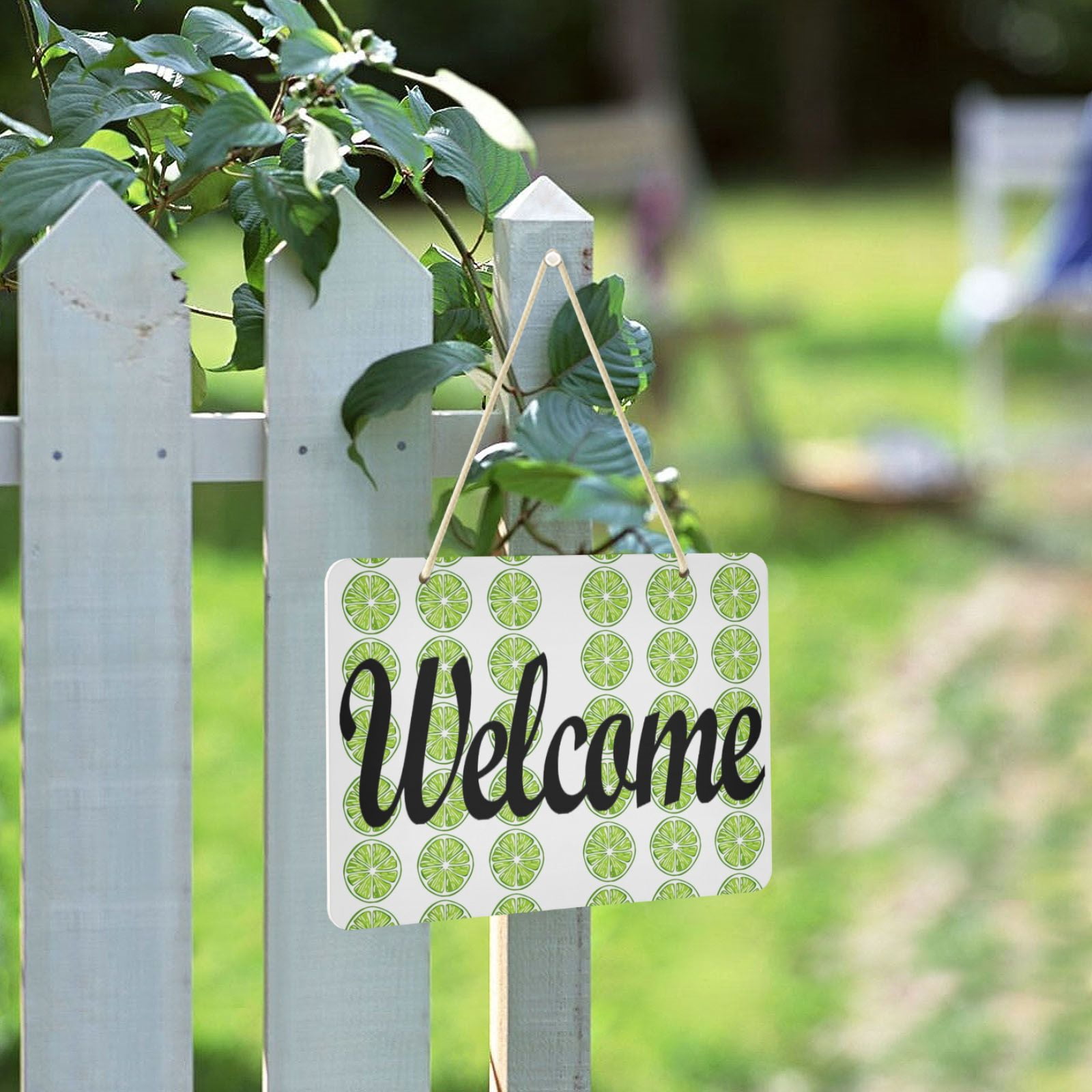 Green Lemon Welcome Sign for Front Door Porch Wreath Door Sign Home ...