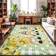 Green Lemons Washable Area Rug 8 x 10 ft Gnomes Summer Fruit Flower ...
