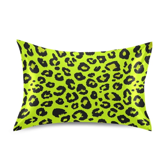 Green Leopard Pattern King Size Satin Pillowcase 40''x20'' Double-Sided ...