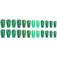 Green Leopard Print Nails 24 Pieces Nails Nail Set Including Nail Glue Acrylic Nail Glue To