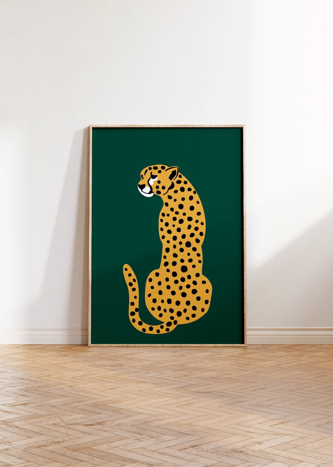 Green Leopard and Tiger Jungle Wall Art, Stretched Canvas Size 16x24 ...