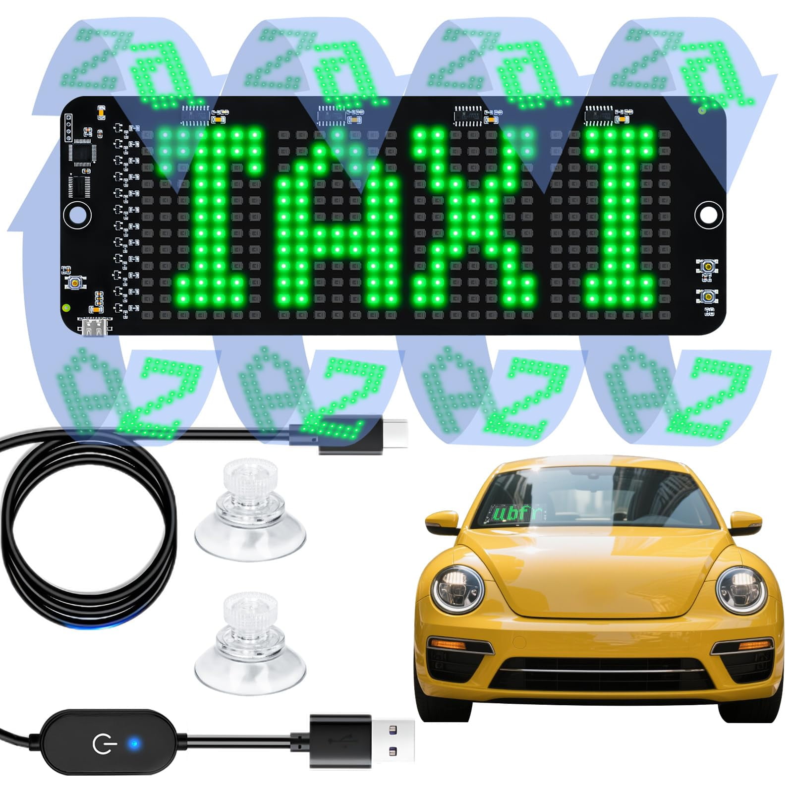 Green Light Sign for Car, Customizable Letter Display Board, Easily ...