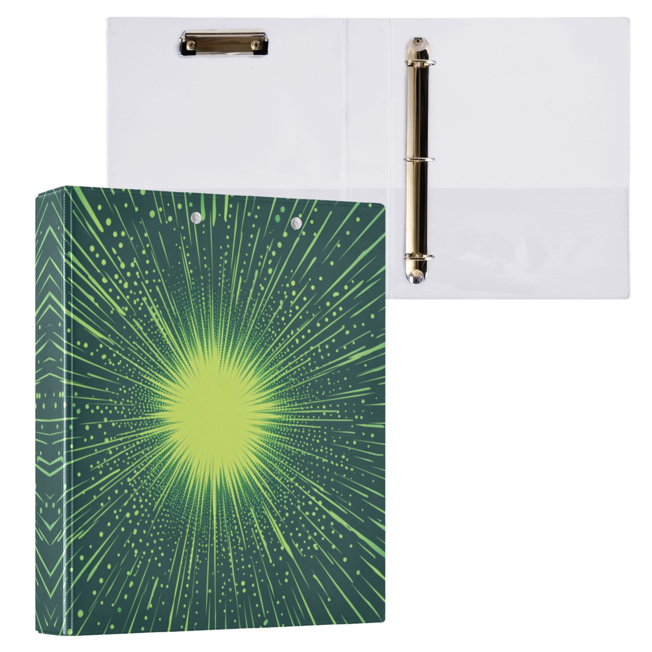 Green Lightning Bolts 3 Ring Hardcover Binders 1.5in Round Rings for ...