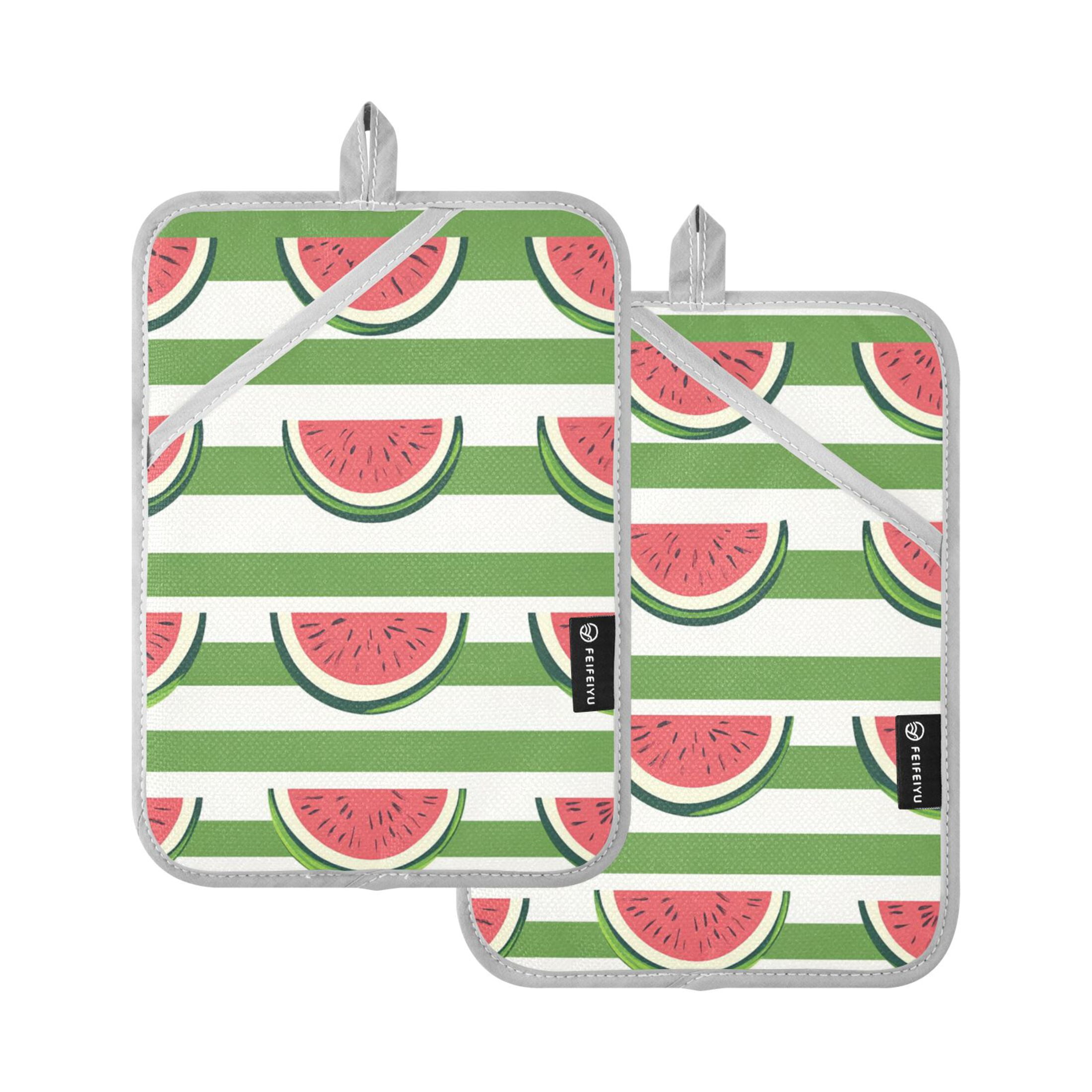 Green Lines Watermelons Pot Holder Heat Resistant Mat Oven Hot Pads ...
