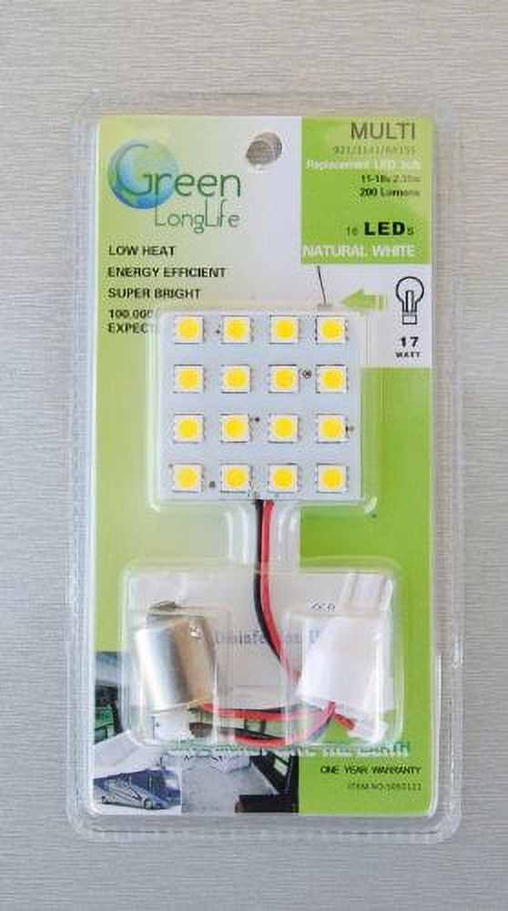 Green LongLife 12V LED Multi-2-Base Light Bulb with 921 Wedge and 1156/ ...