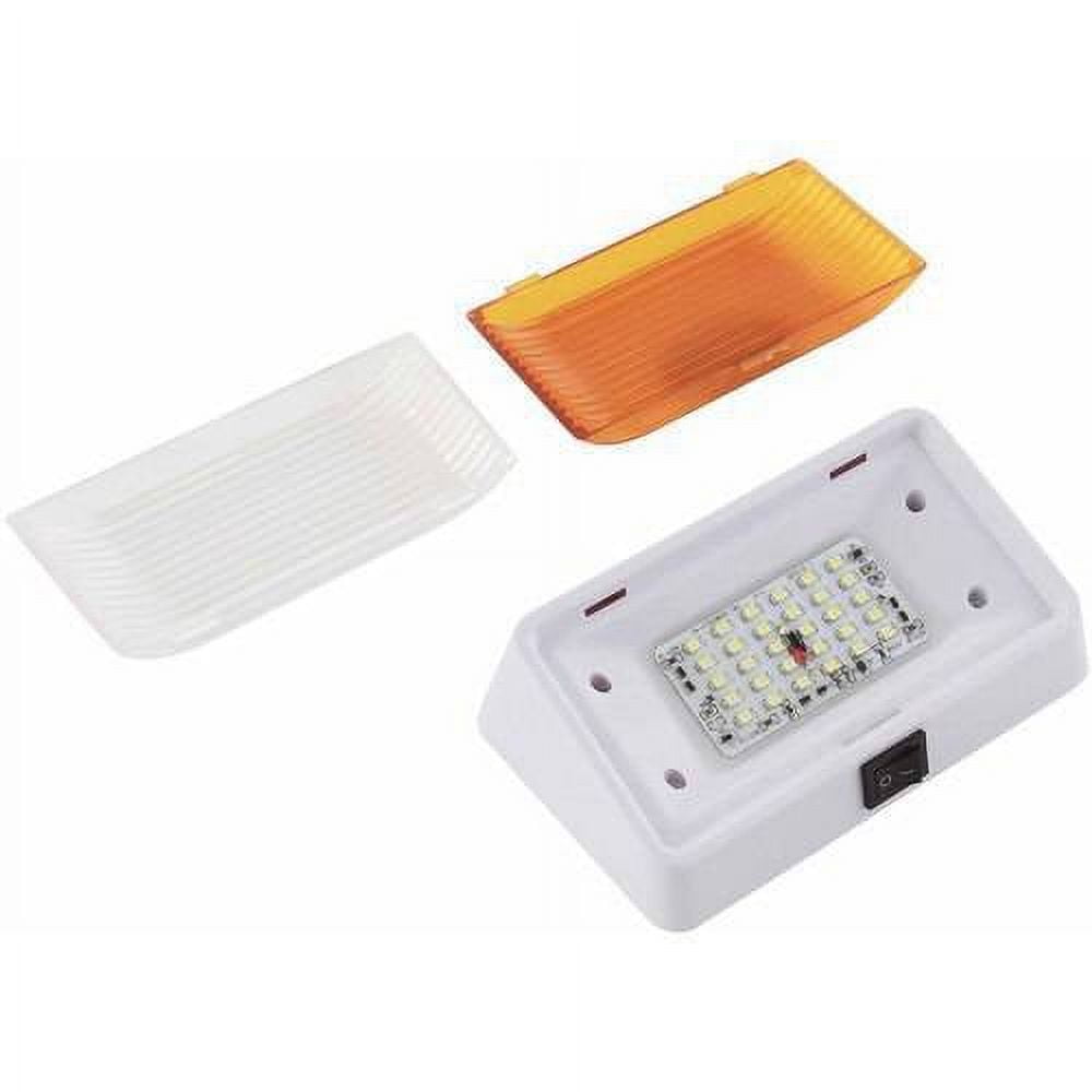 Green LongLife 12V LED Rectangular Porch Light with White Base ...