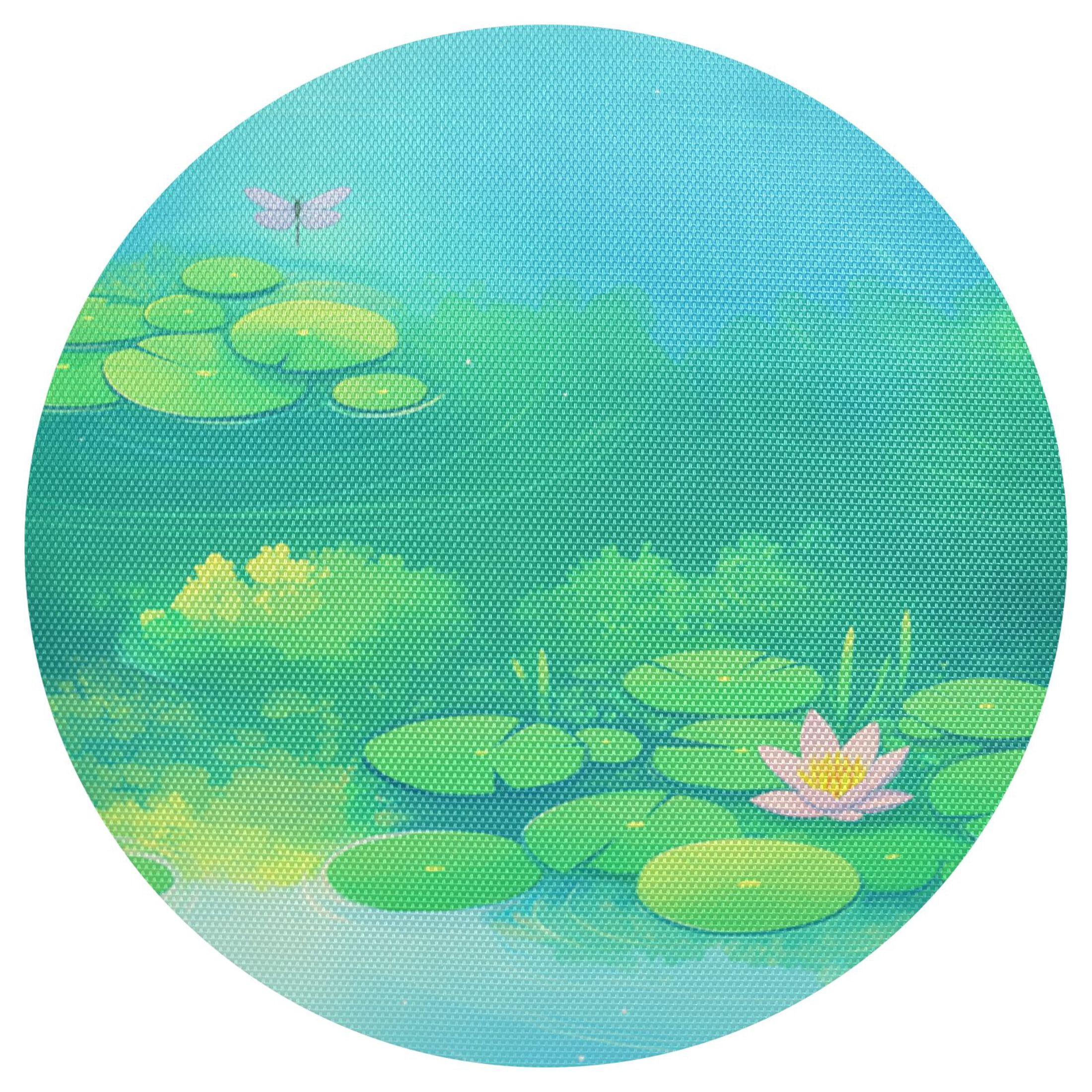 Green Lotus 4-Piece 15.4in Heat-Proof PVC Plate Mats, Easy Cut and ...
