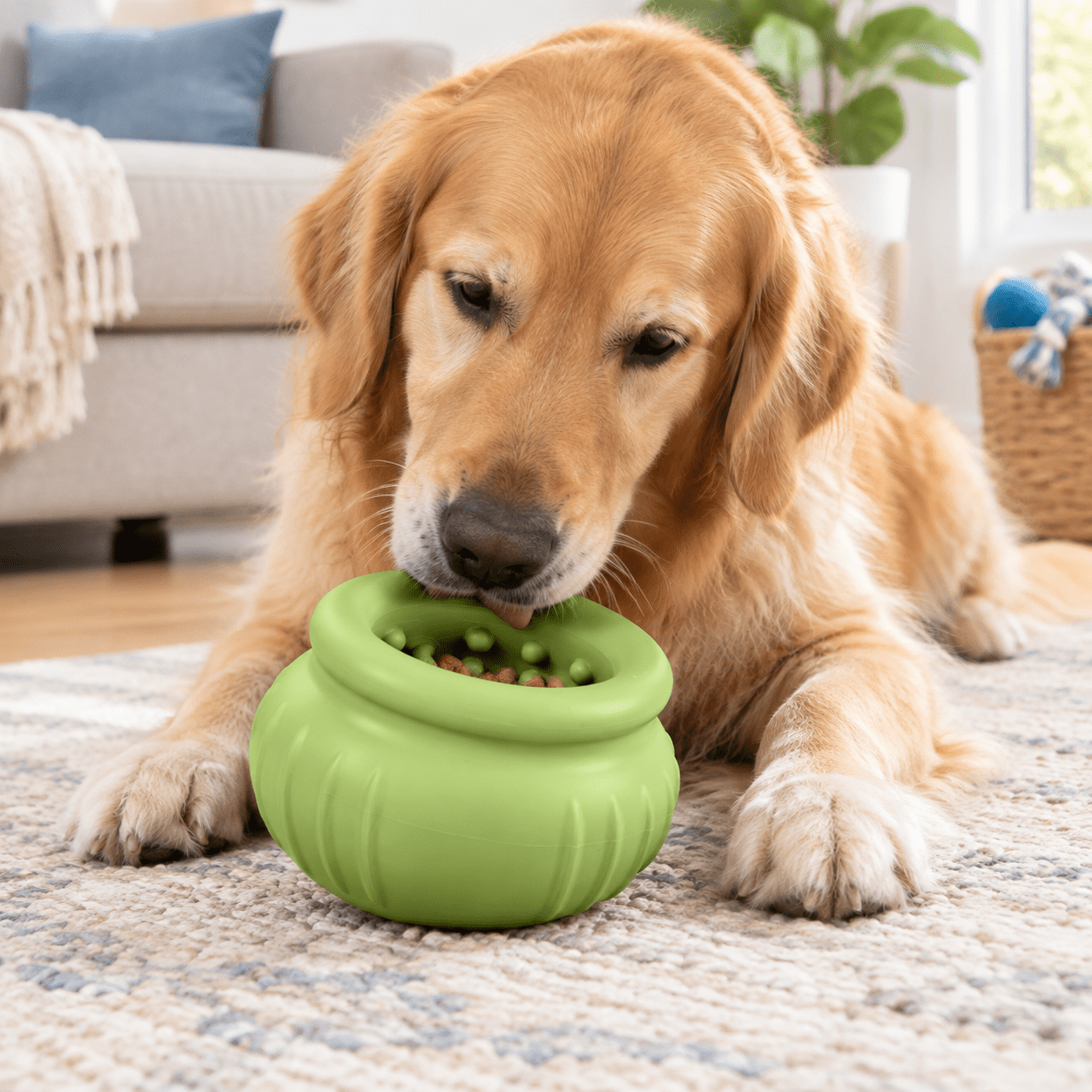 Green M Wobbly Dog Enrichment Lick Stuffable Frozen Interactive Bowl ...
