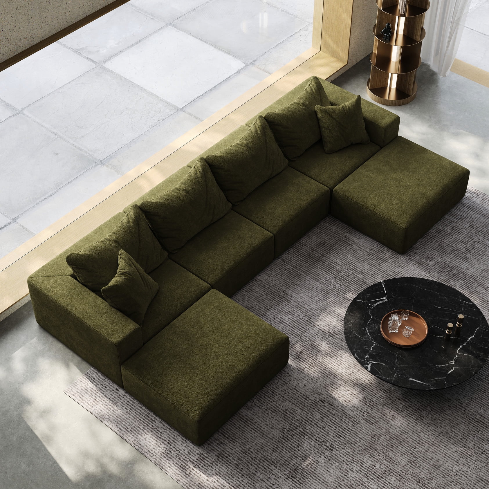 Green Main Color + Modern Style - Add Color to Your Living Room ...