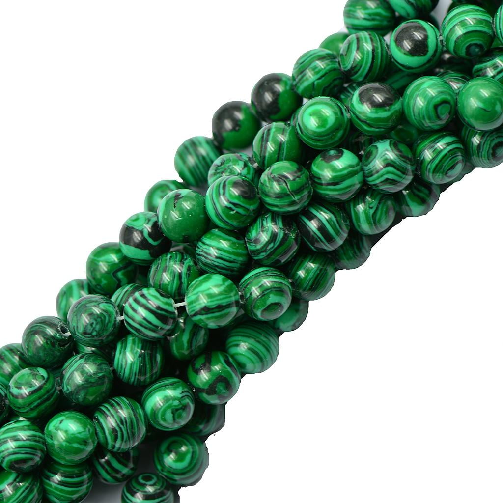 Green Malachite Round Gemst, Loose Beads Jewelry DIY Making Strand 8mm ...