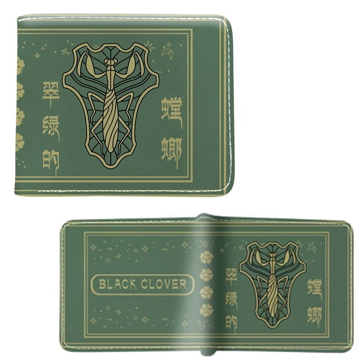 Green Mantis Insignia - Black Clover 4x5" Bi-Fold Wallet - Walmart.com