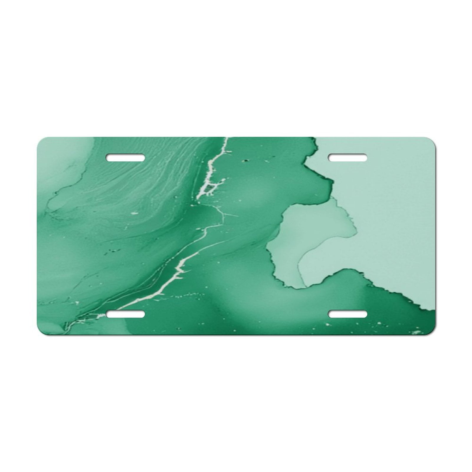 Green Marble Abstract Art License Plate Lightweight Aluminum Automotive ...
