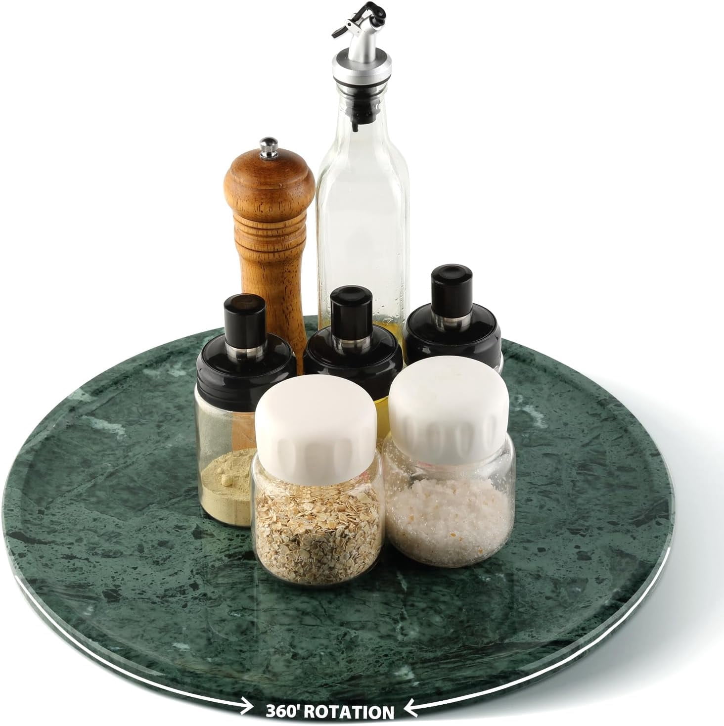 Green Marble Lazy Susan, 16 in Detachable Lazy Susan Turntable ...