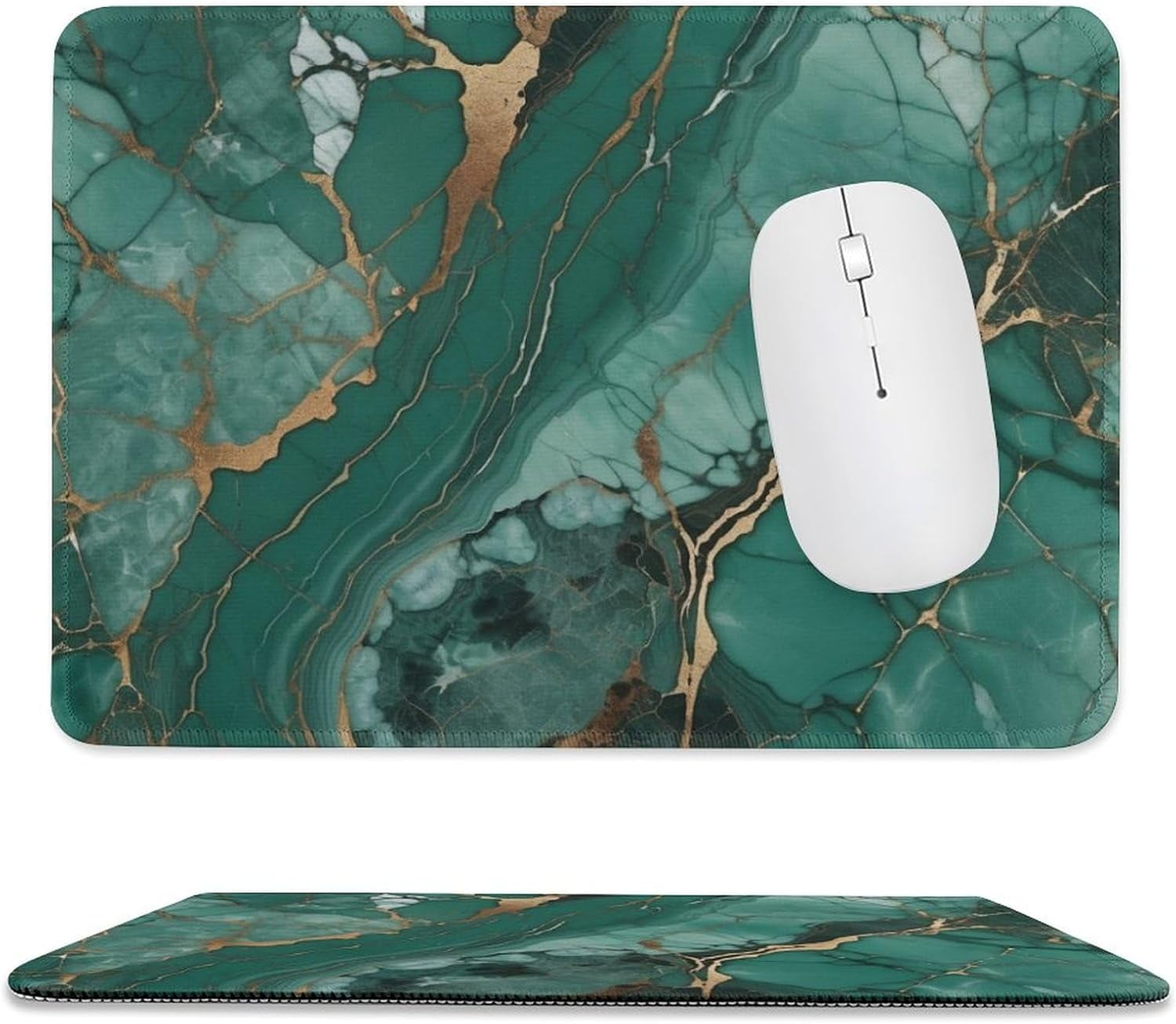 Green Marble Mouse Pad, Adorable Flower Mouse Pad, Washable Cloth ...