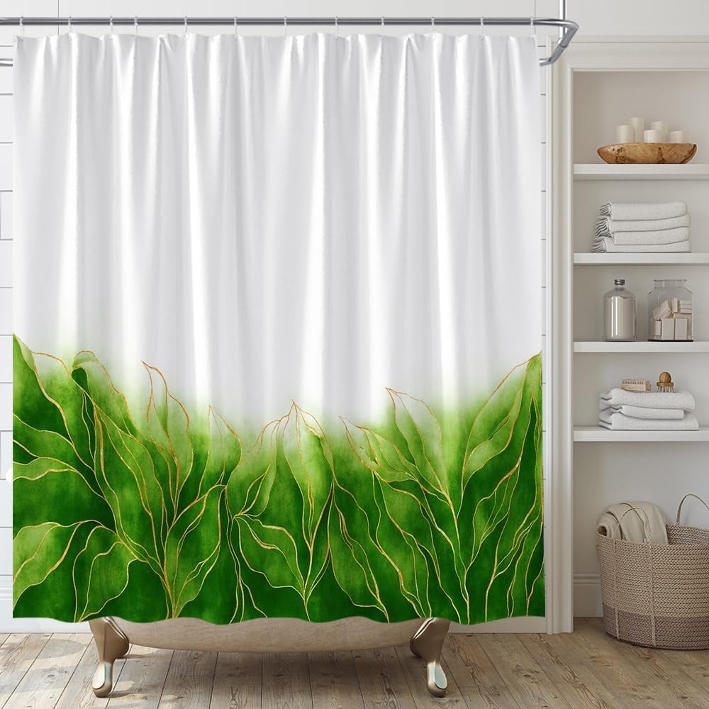 Green Marble Shower Curtain Emerald Green and Gold Marble Texture ...