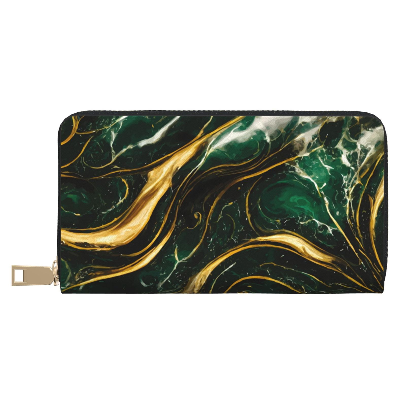 Green Marble Wallet Women, Leather Bifold Multi Card Wallet, Women's ...