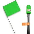 Green Marking Flags 100 Pack - 4x5x30 Inch Green Flags for Yard - Markers For Lawn, Irrigation ...