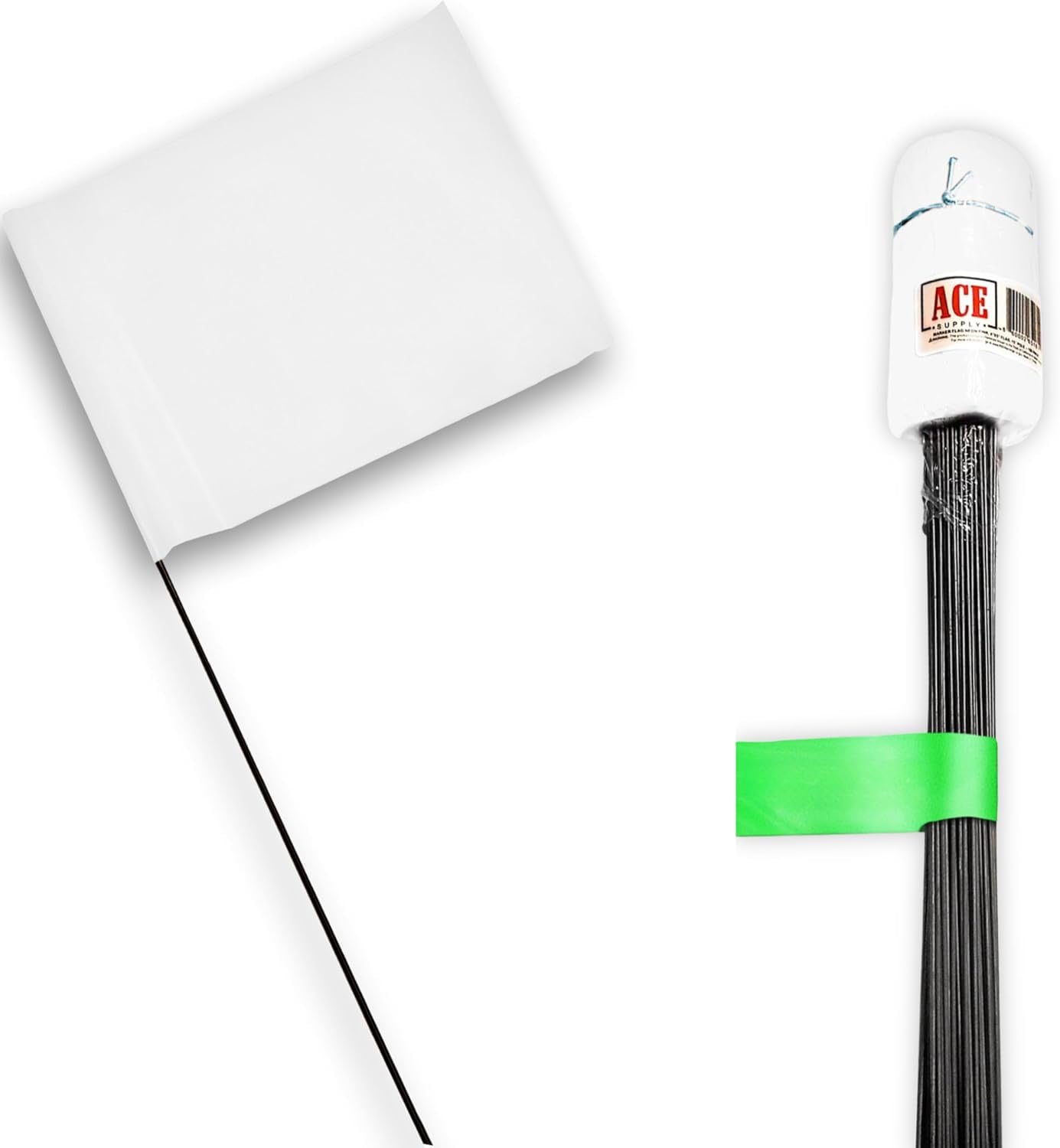 Green Marking Flags 1000 Pack - 4x5x21 Inch Green Flags for Yard - Markers For Lawn, Irrigation ...