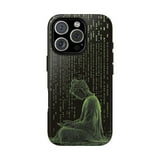 Green Matrix Zen Meditation Phone Case with Modern Digital Style 17 to ...