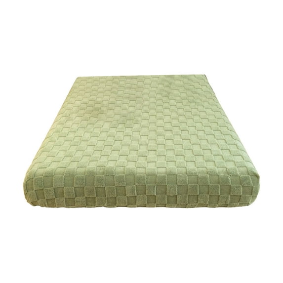 Green Mattress Protector Fitted Sheet Coral Fleece Warm Checkerboard ...