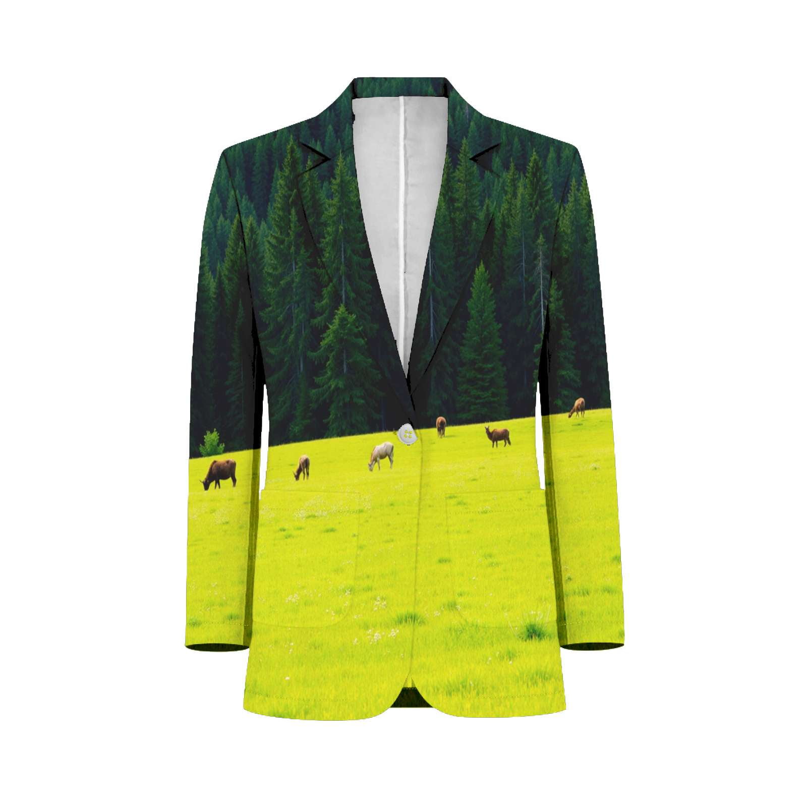 Green Meadow And Forest Customized Men's Suits full man Shawl Collar ...