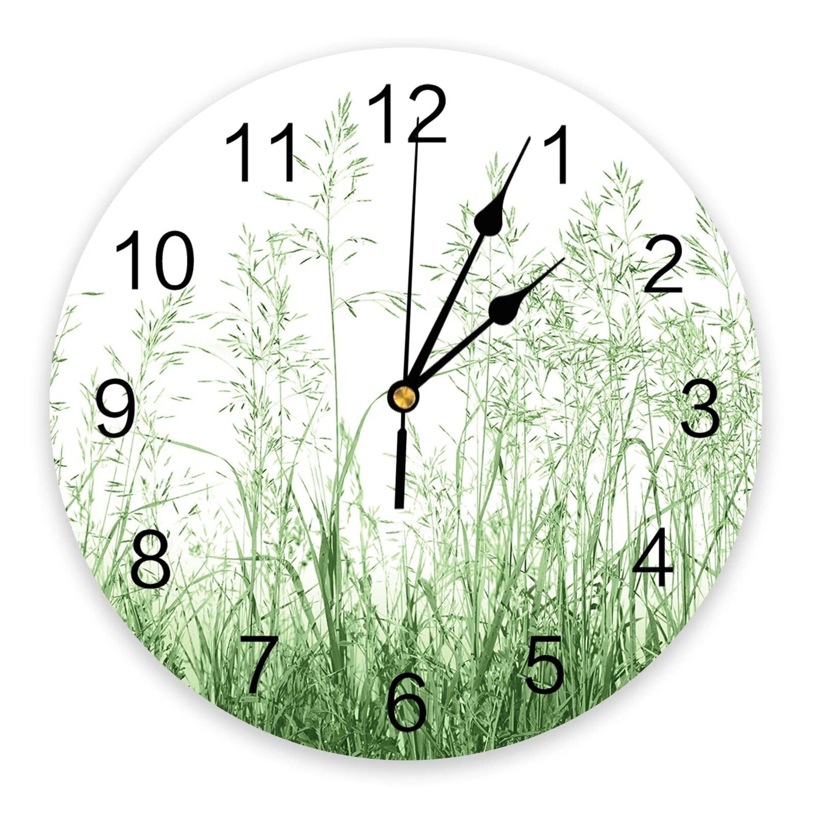 Green Meadow Grass Clocks Wall Home Decor Modern Kitchen Room Bedroom ...