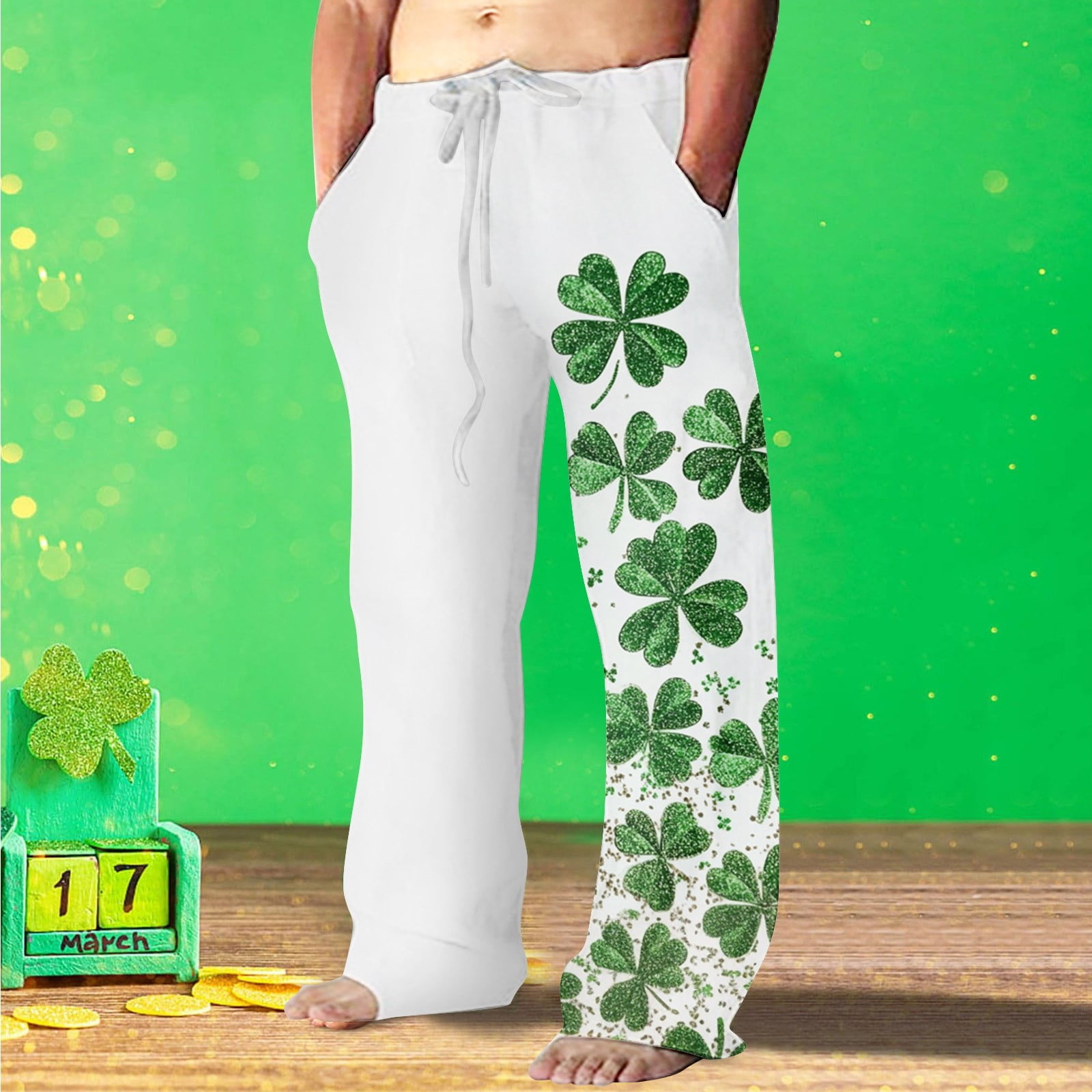 Green Mens Pants,St Patrick's Day Pants,KYGABAK🌟 Irish Festival Style: St. Patrick's Day Men's ...