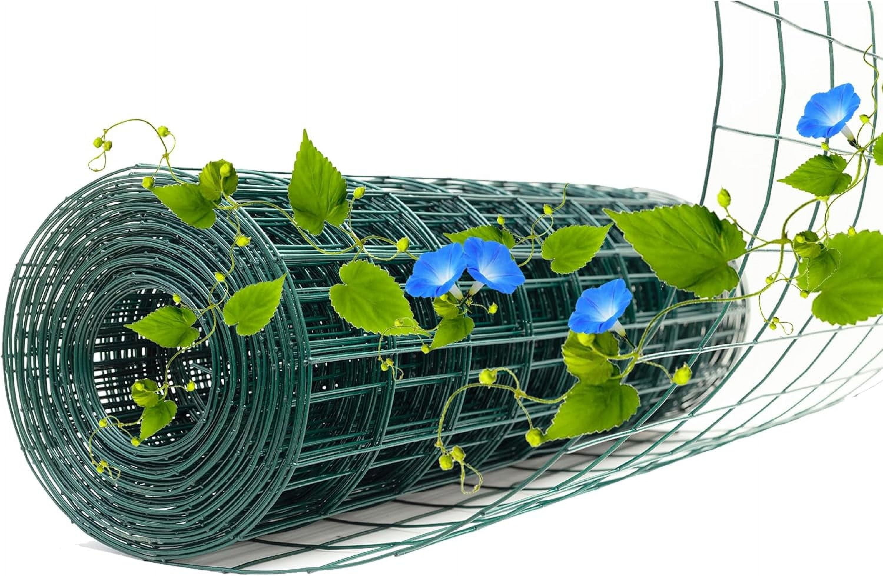 Green Metal Garden Fence, 24inch(H) x 50ft(L), 2 inch x 4 inch,12.5GA 2 ...