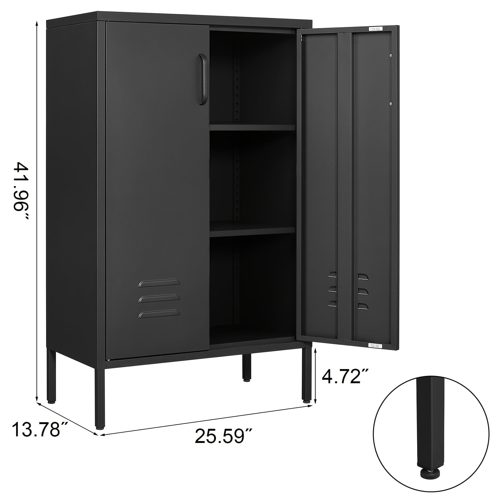 Green Metal Locker Storage Cabinet with Adjustable Shelves & Ventilated ...