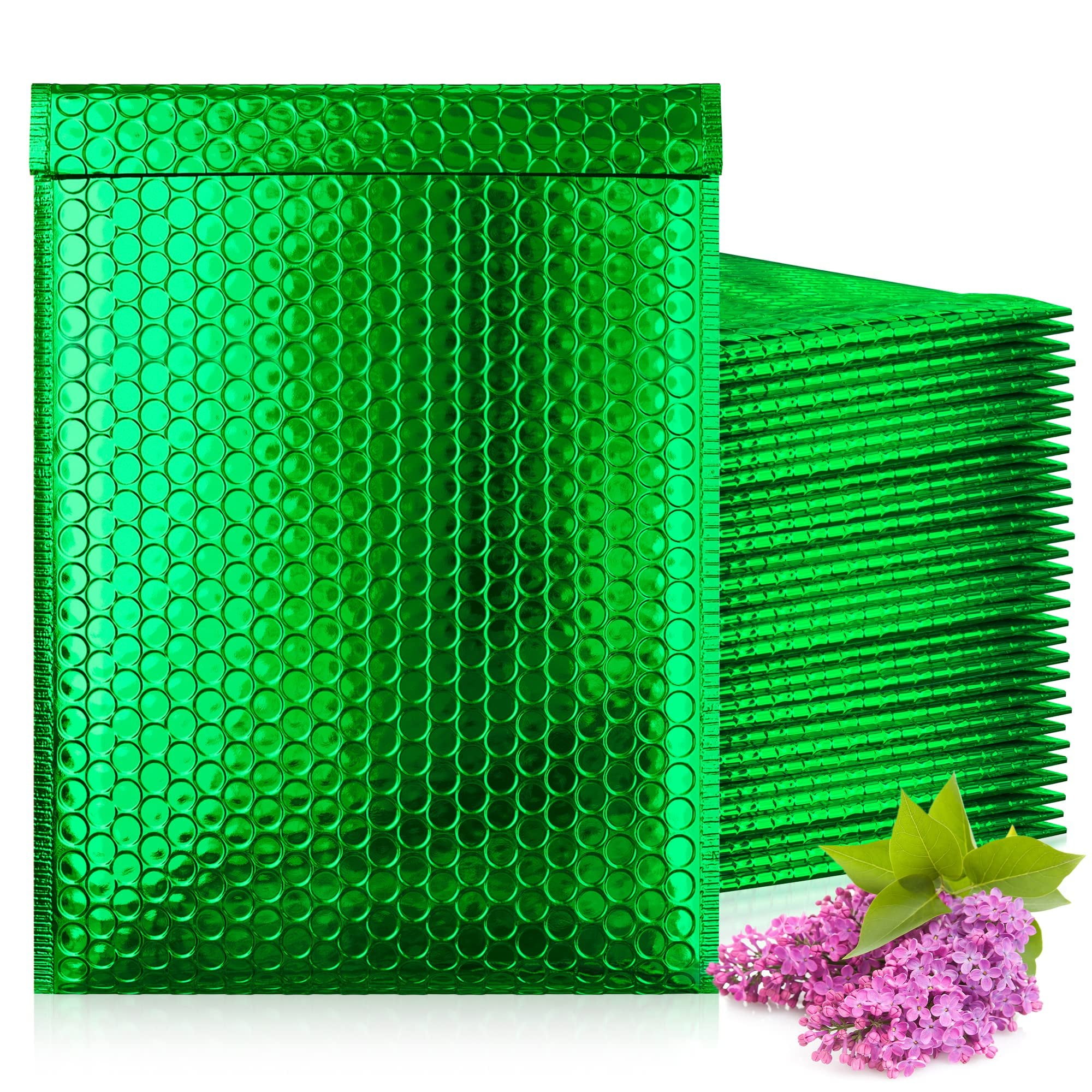 Green Metallic Bubble Mailers, 7.5 x 11 Inch. Pack of 250 Bubble ...