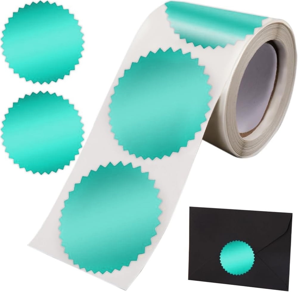 Green Metallic Foil Embossing Stickers,Round Blank Labels Stickers ...