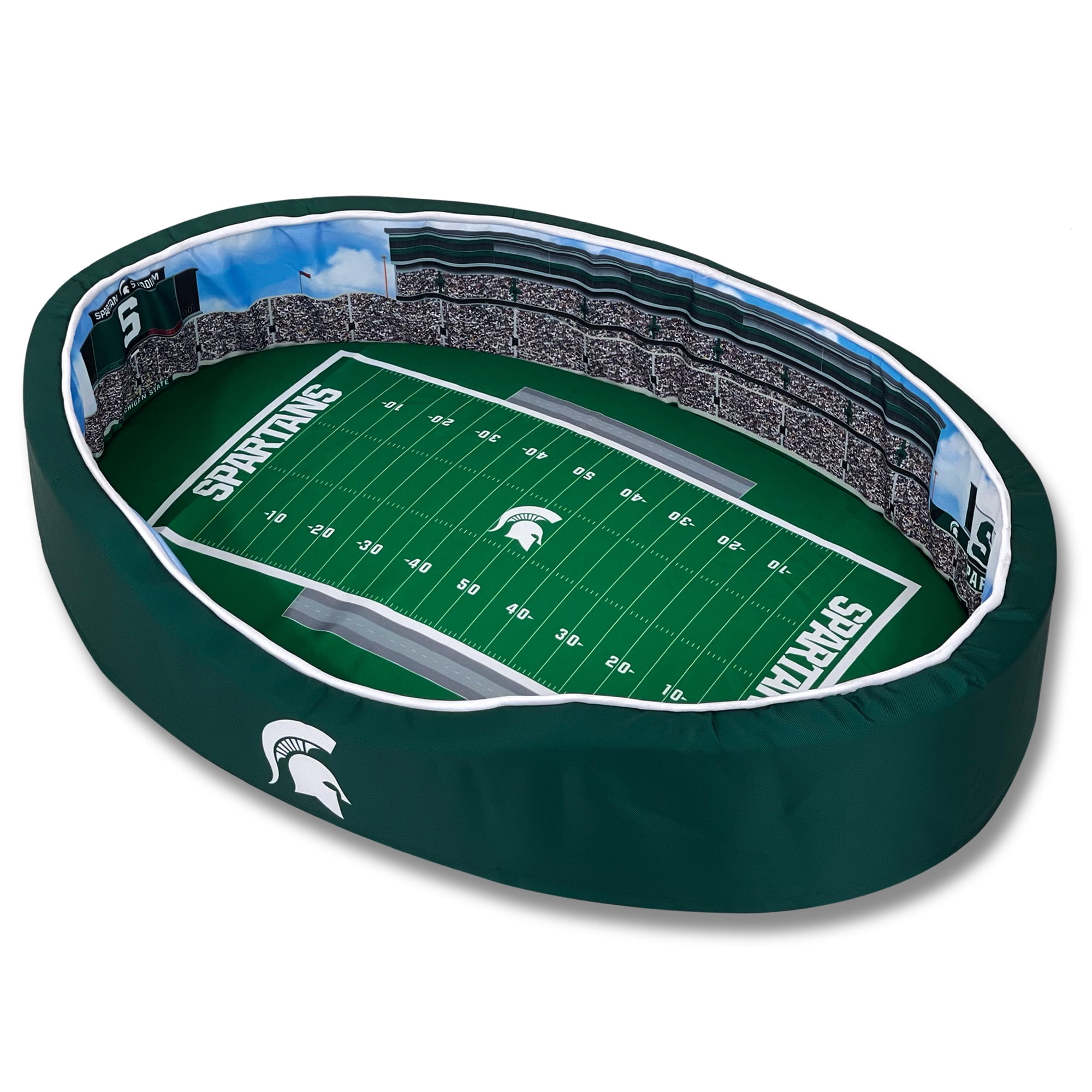 Green Michigan State Spartans 7'' x 22'' x 34'' Medium Stadium Oval Dog ...