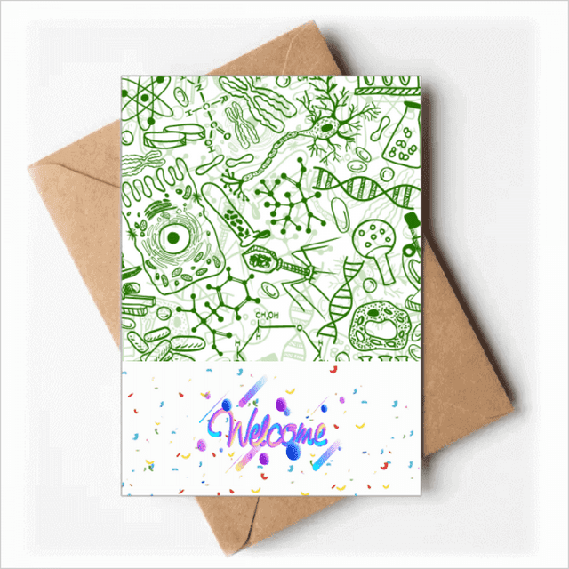 Green Microscope Cells Structure Biological Welcome Back Greeting Cards ...