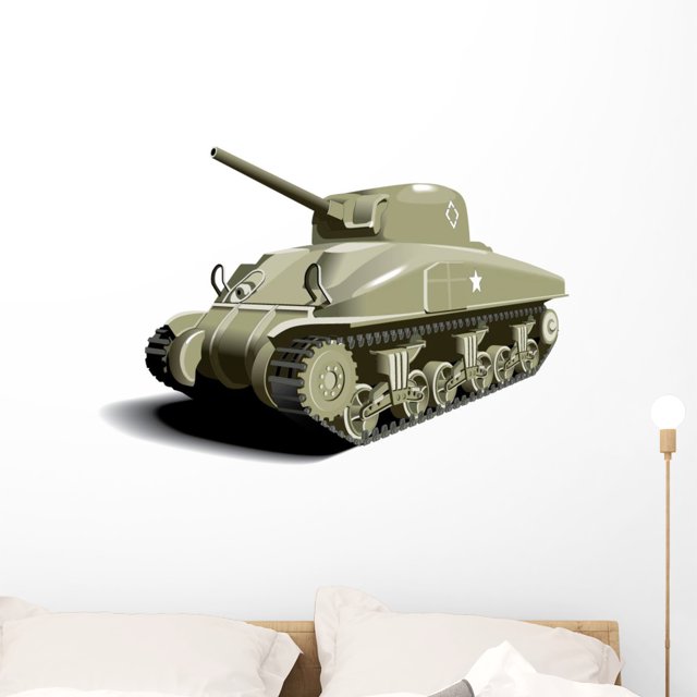 Green Military Tank Wall Decal Sticker, Wallmonkeys Peel & Stick Vinyl ...