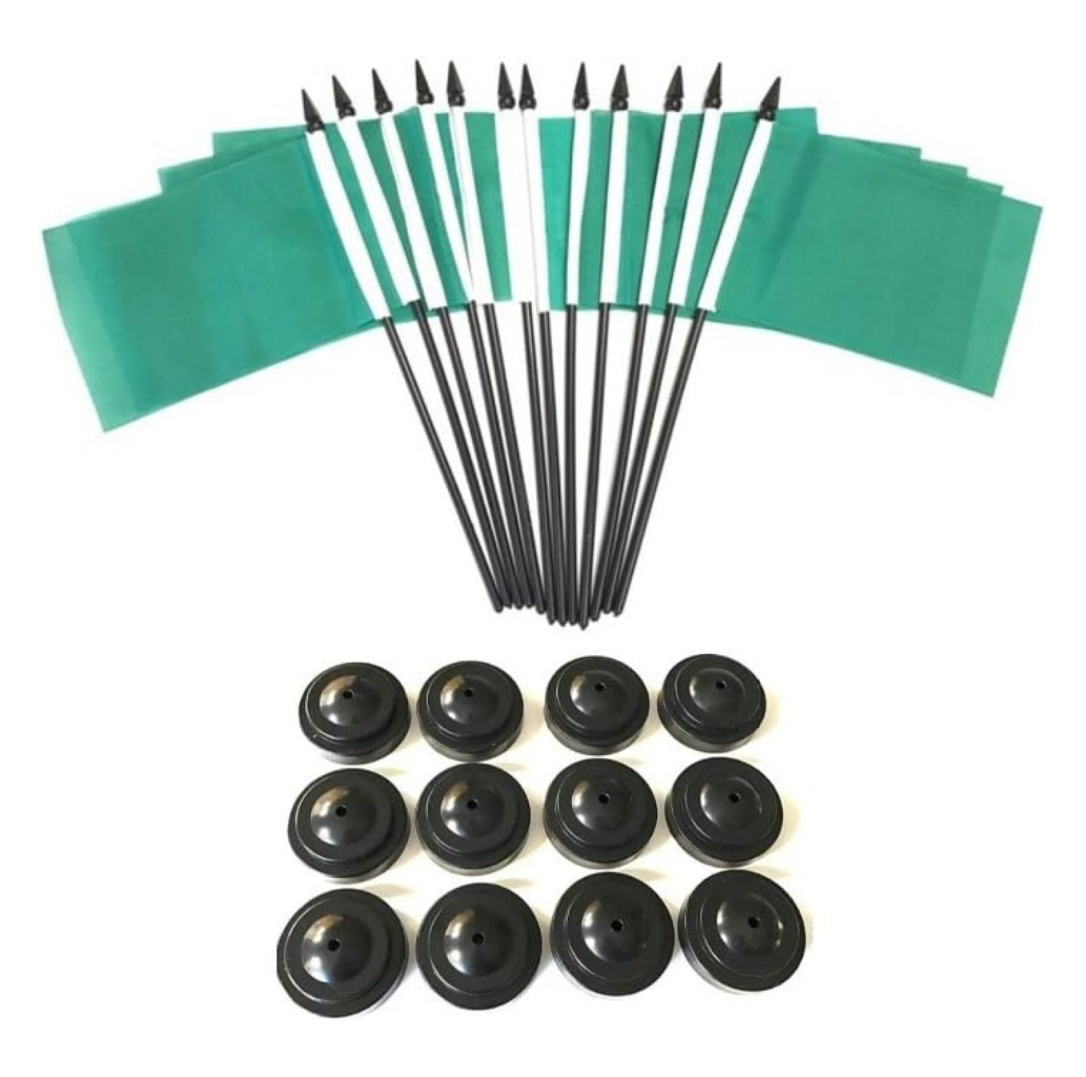 Green Miniature Desk Flags - 12 Pack 4x6 Inch Small Flags with Stands ...