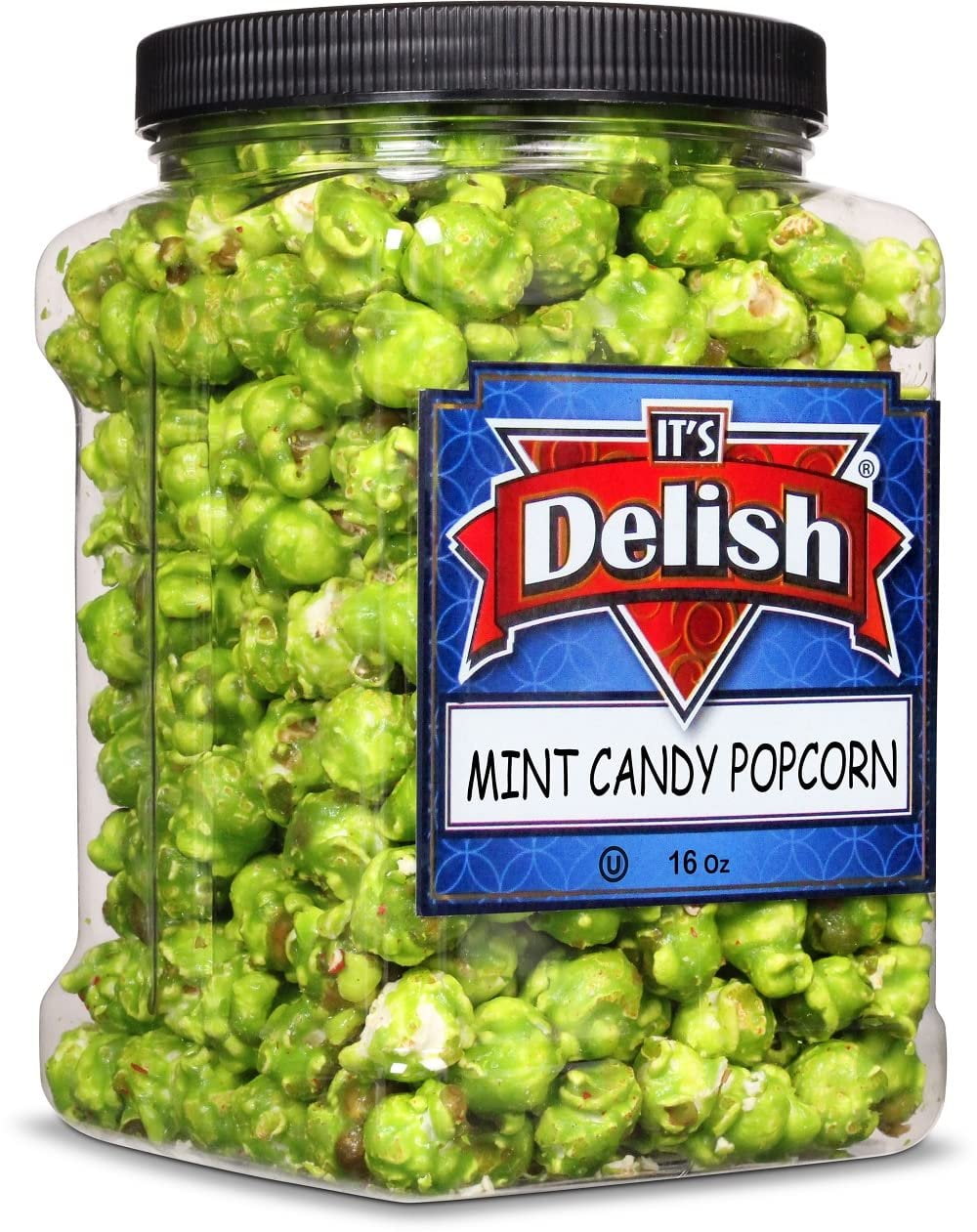 Green Mint Candy Popcorn by Its Delish, 16 Oz Jumbo Reusable Container ...