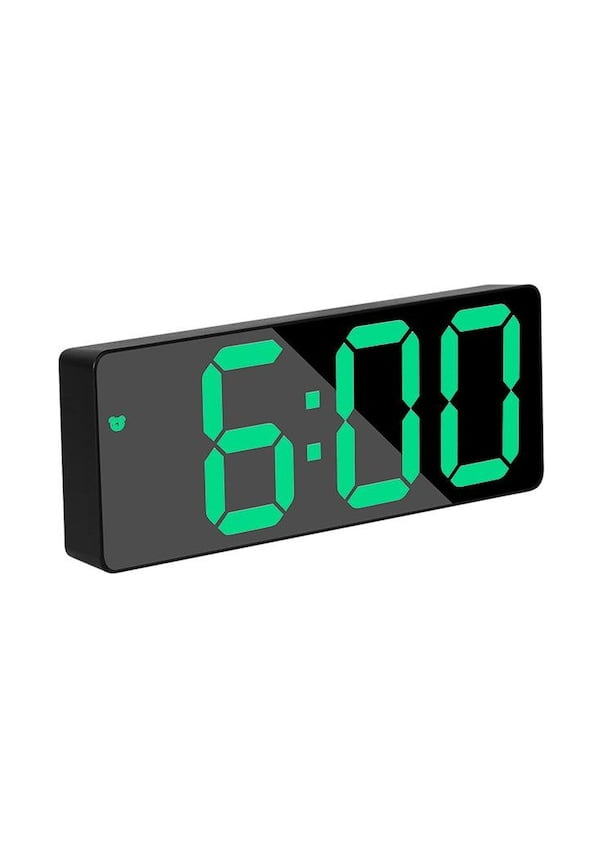 Green Mirror Alarm Clock Led Digital Clock Night Light Table Clock USB ...