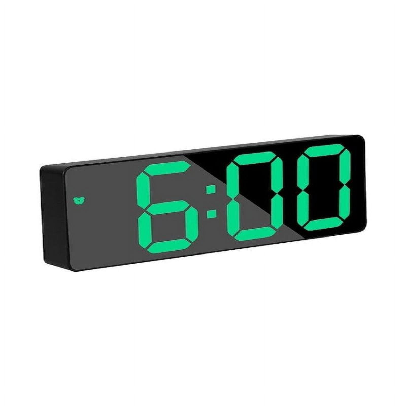 Green Mirror Alarm Clock Led Digital Clock Night Light Table Clock USB ...
