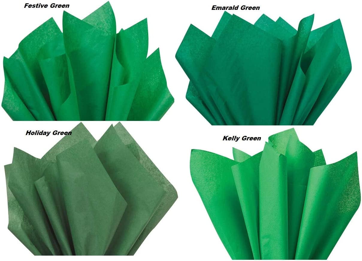 A1 Bakery Supplies Green Mix Tissue Paper Squares, 100 Sheets, 15x20 ...
