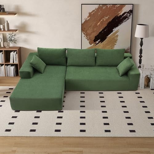 Green Modular Sectional Sofa Couch for Living Room, 109" Modern ...