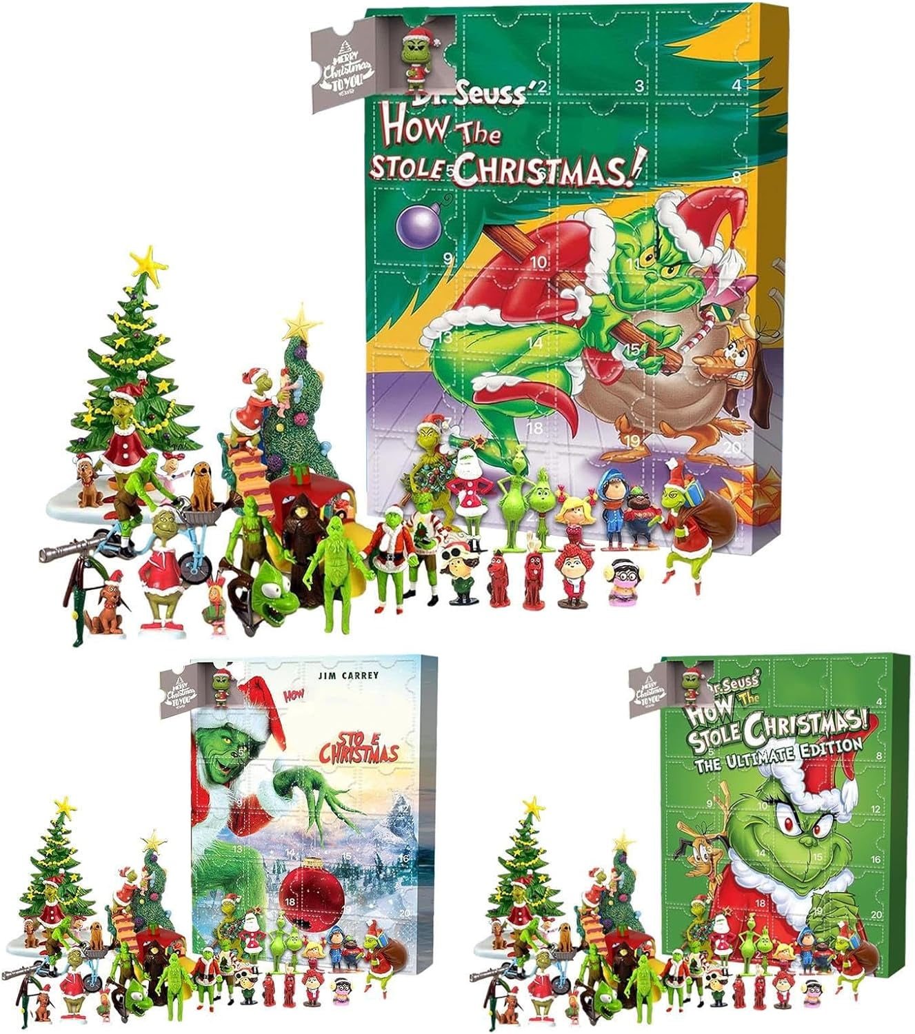 Green Mons ter Grinchs Toys Cute Figures Doll Advent Calendar | Grinchs ...