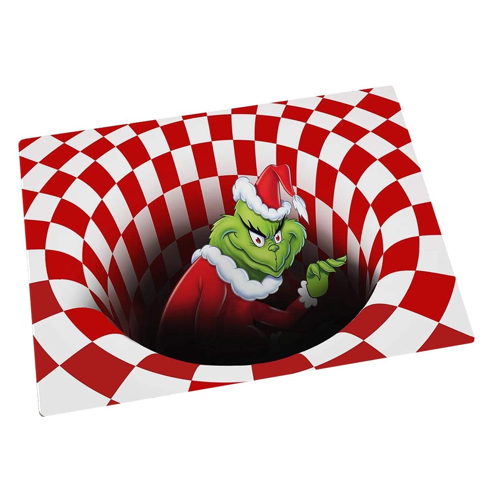 Green Monster Illusion Doormat, Christmas Decoration Doormat, 3D Visual ...