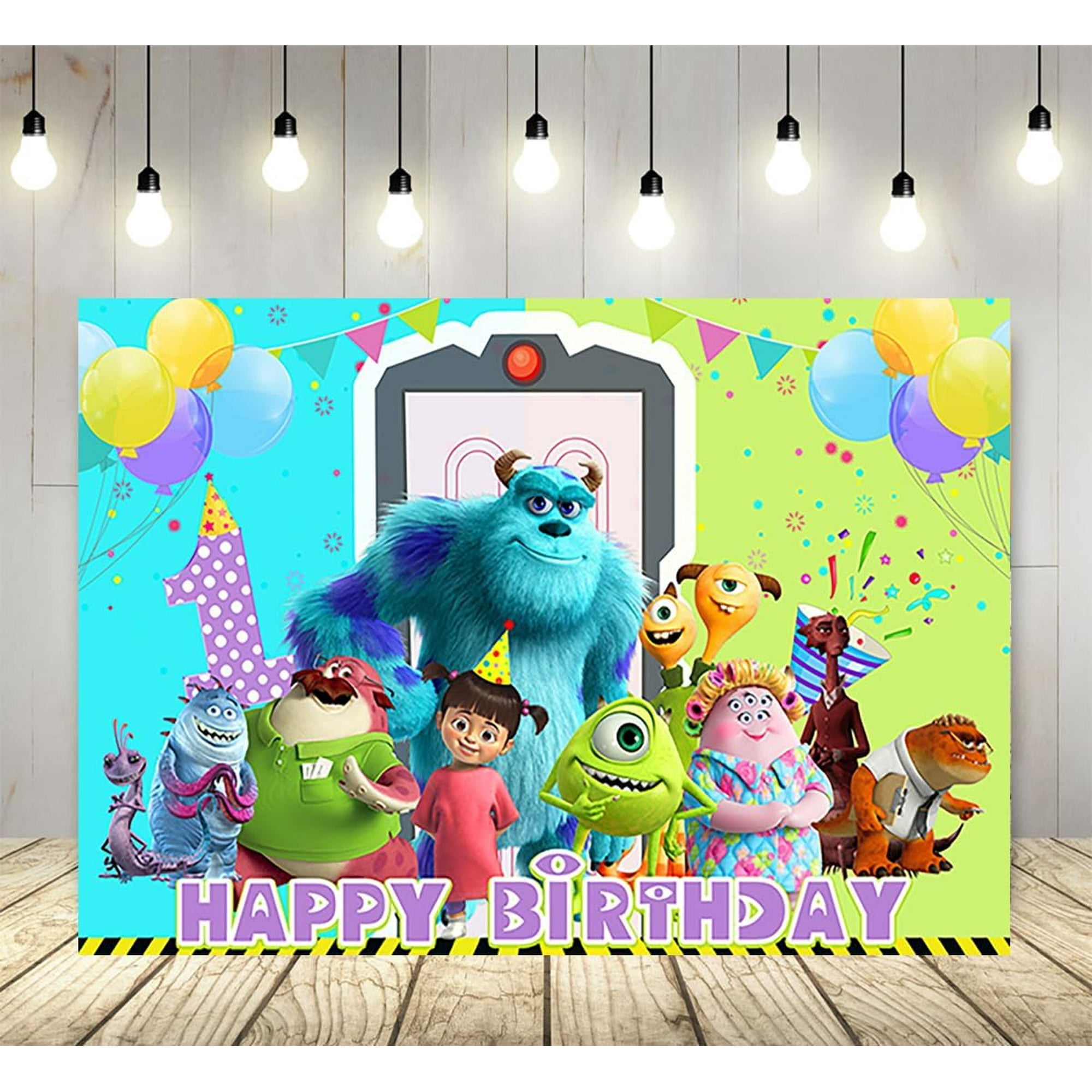 Yerwa Green Monster Inc Family Backdrop for Birthday Party Supplies ...
