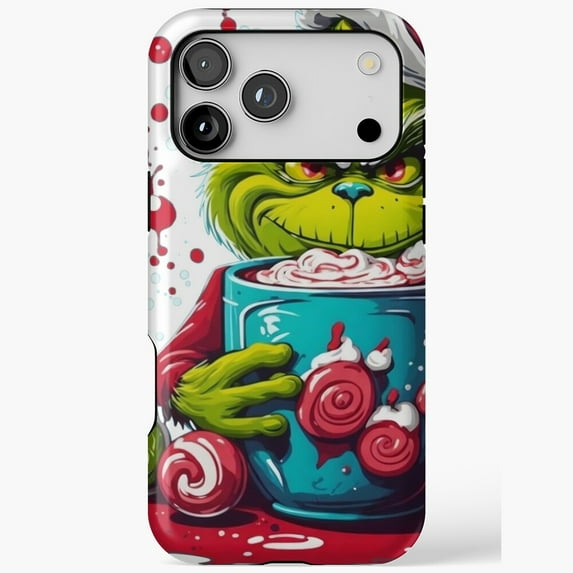 Green Monster Smile Cartoon Case for iPhone 11 12 13 14 15 16 17 Pro ...