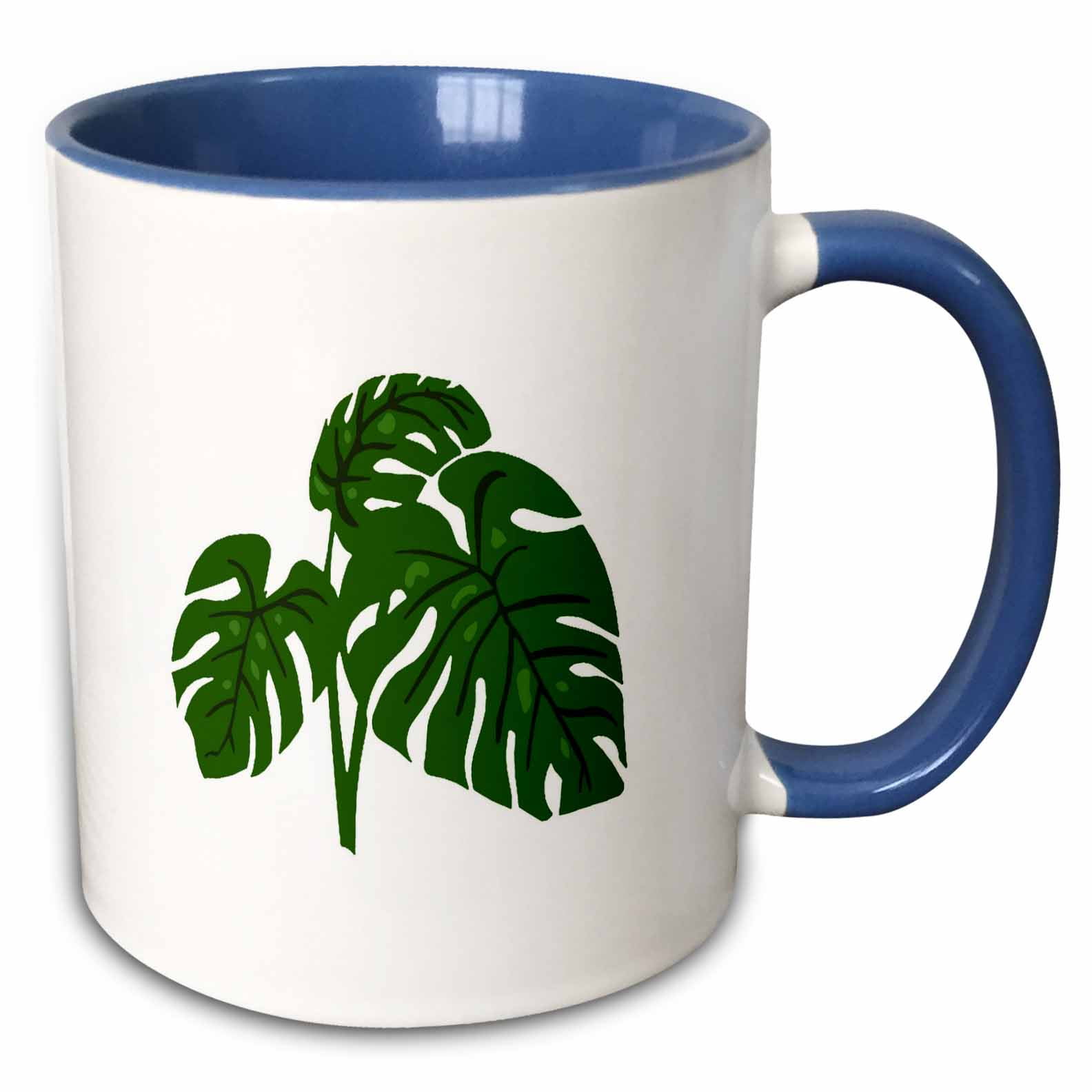 3drose, Green Monstera Swiss Cheese Plant Cut Out Style, 15oz Two-tone ...