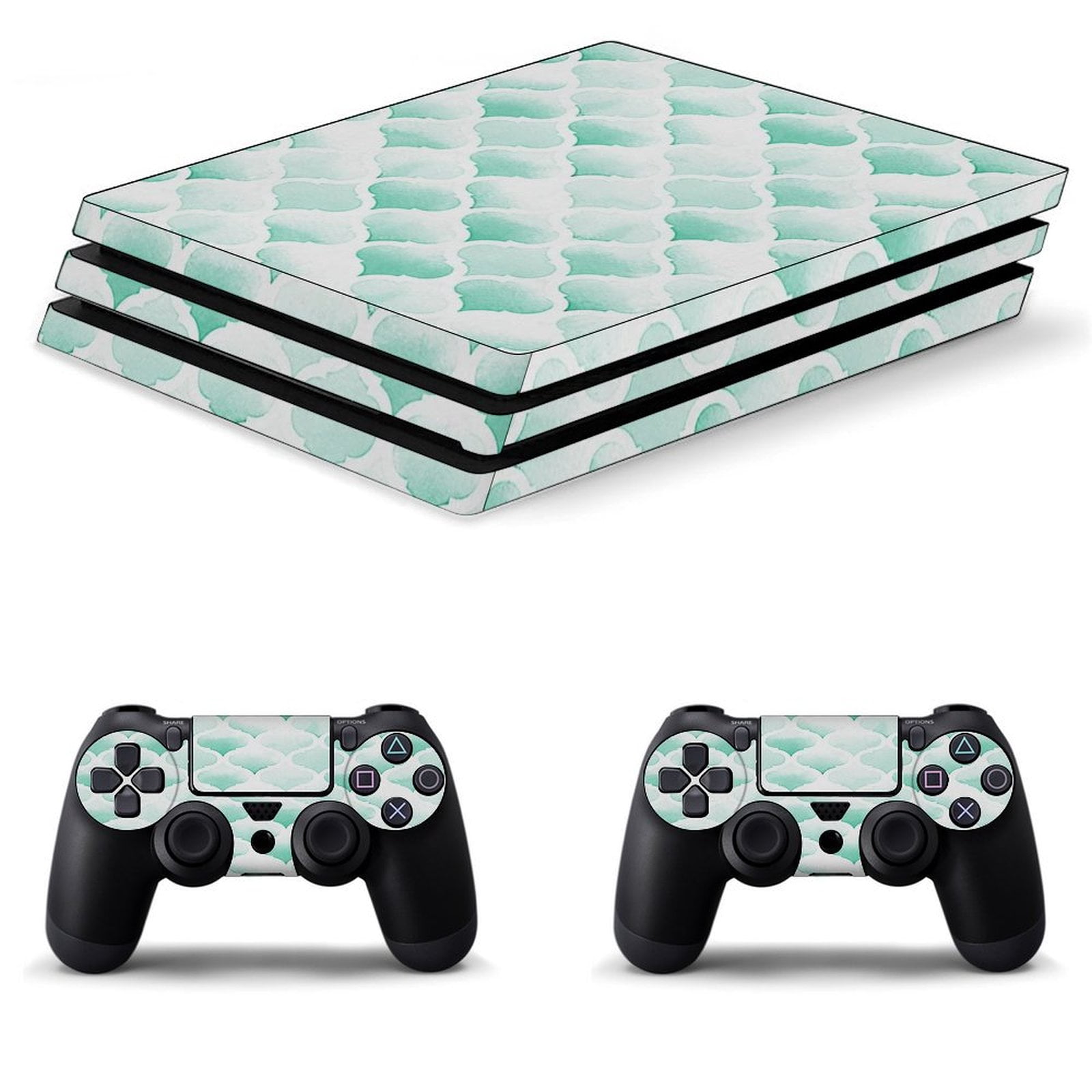 Green Morocco Watercolor Modern Geometric Art PS4/PS4 Pro/PS4 Slim Skin Sticker For Console And ...