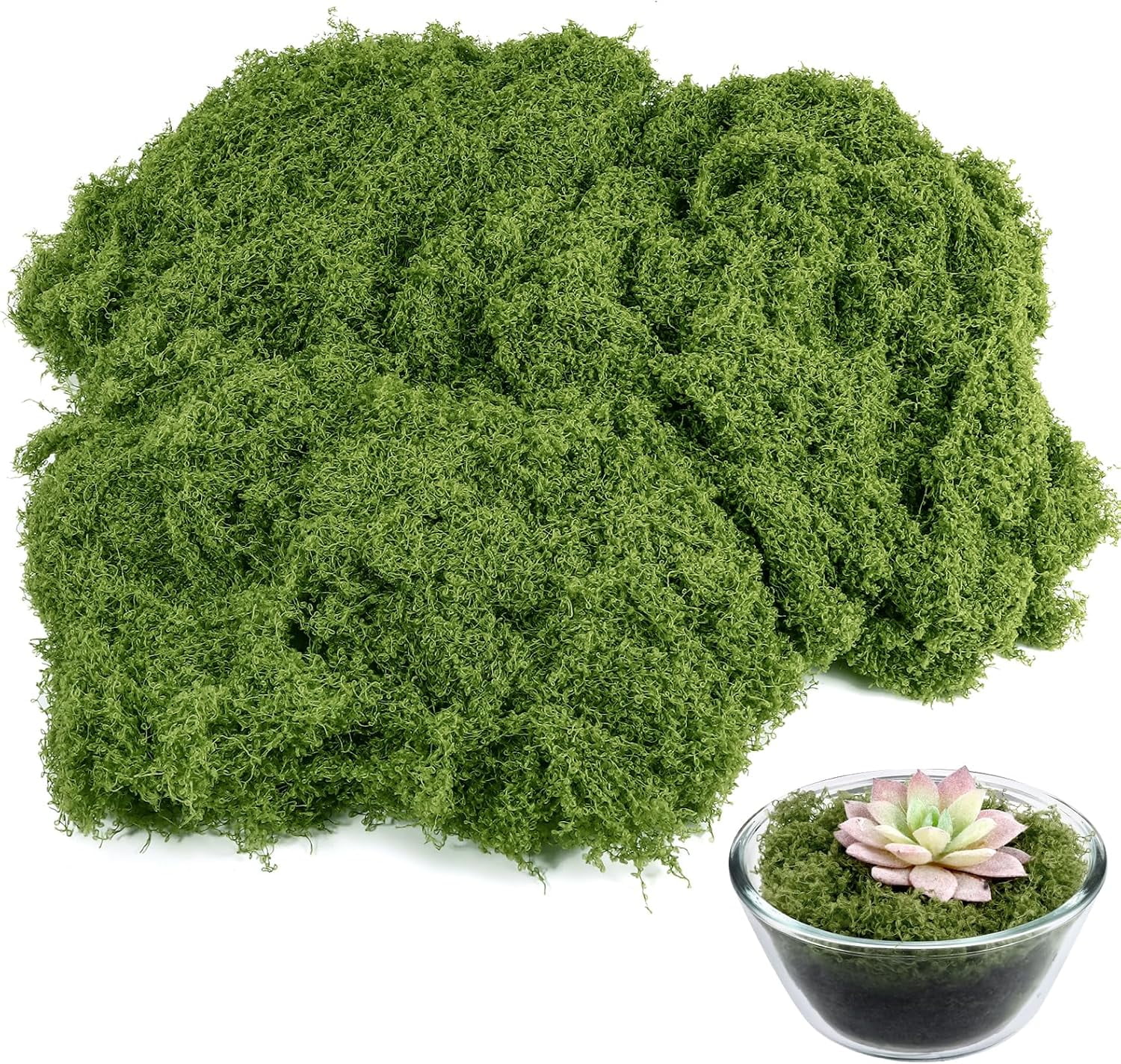 Green Moss for Crafts, Artificial Moss, Decorative Moss for Glass Vase ...