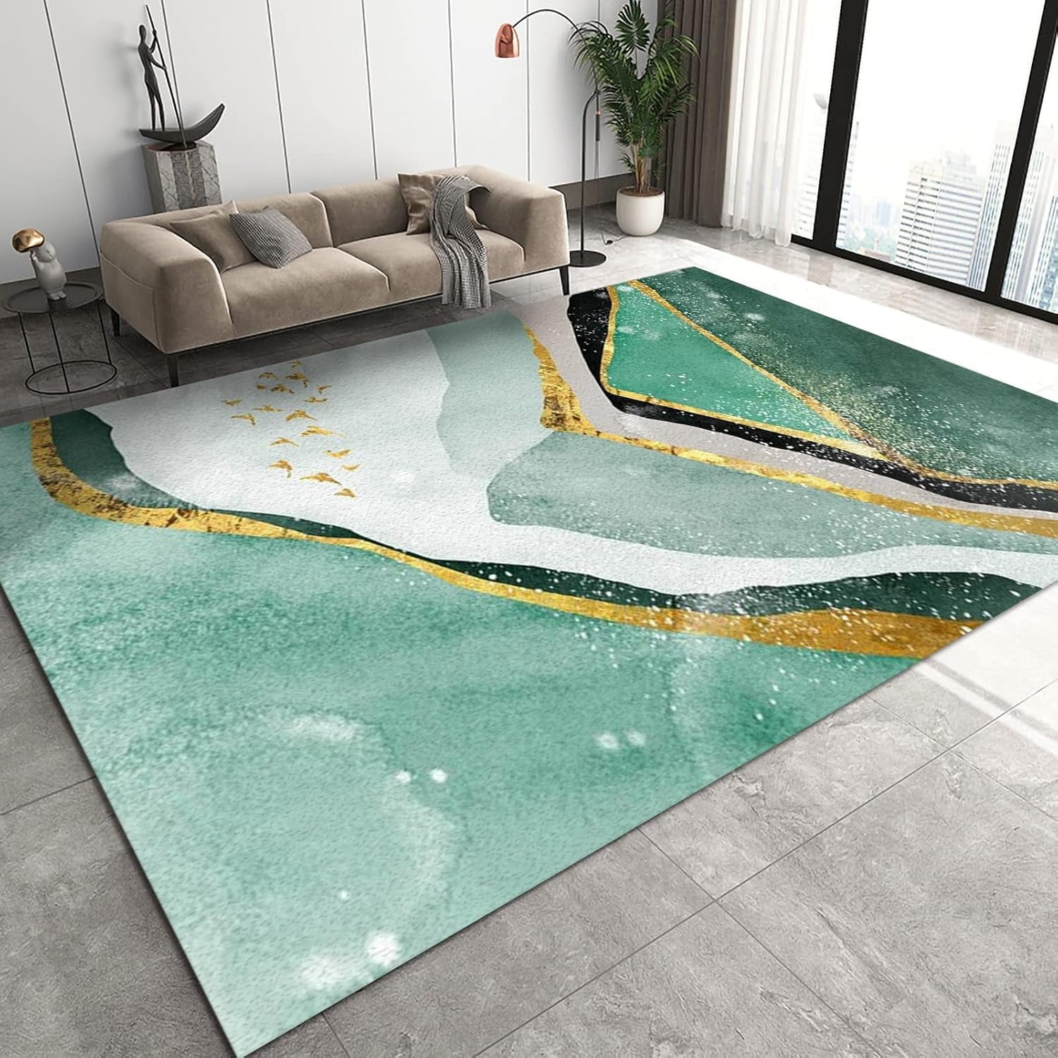 Green Mountain Area Rugs, 3D Living Room Porch Mat, Living Room Rugs ...